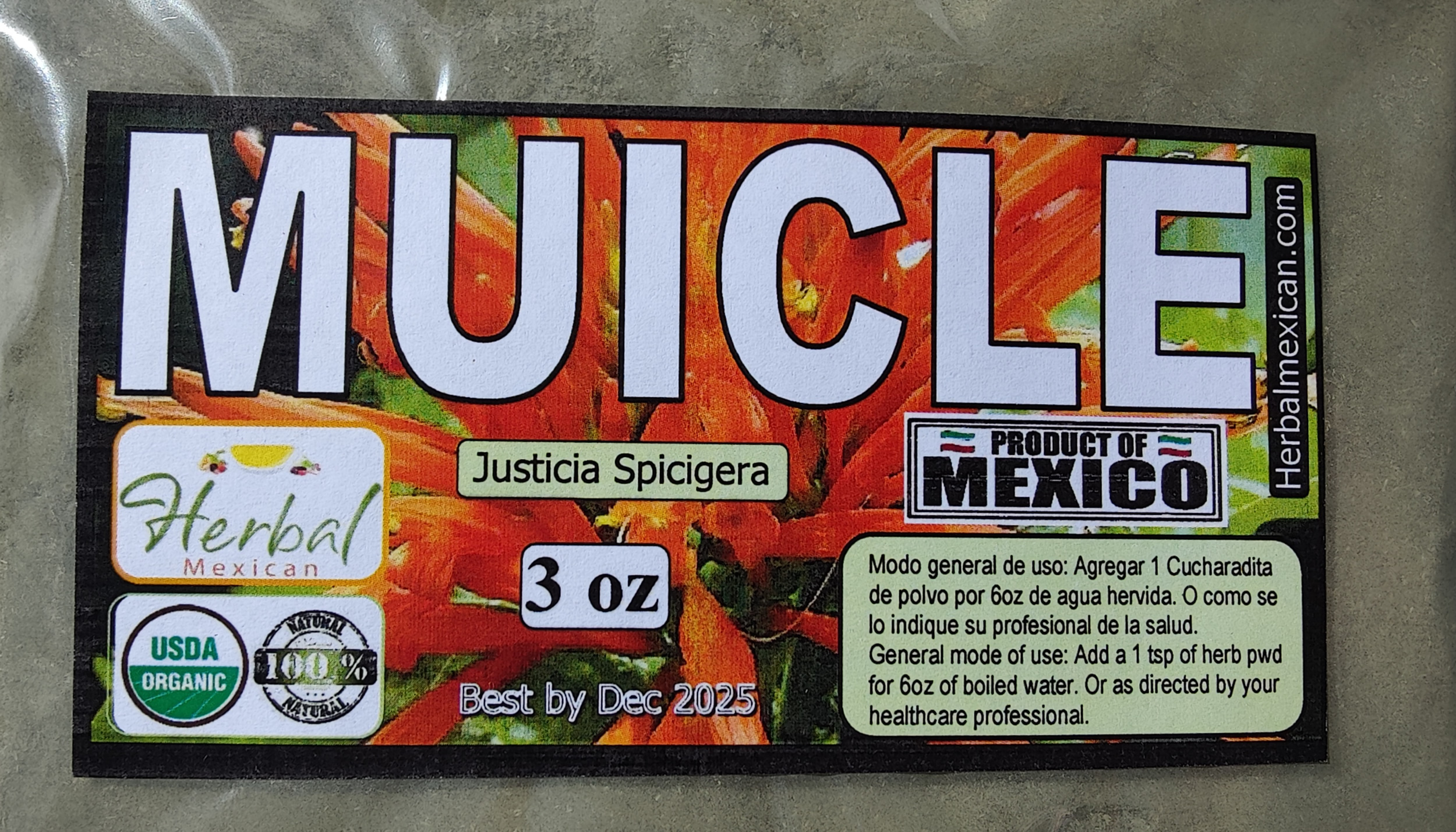 4oz Muicle Muitle Hierba/te Muycle Mexican Honeysuckle 100% organic ...